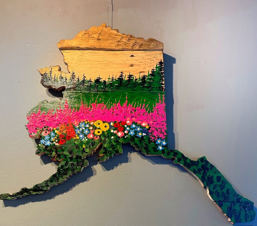 Alaska Fireweed Painted Woodcut ~ Christina Wilson Art