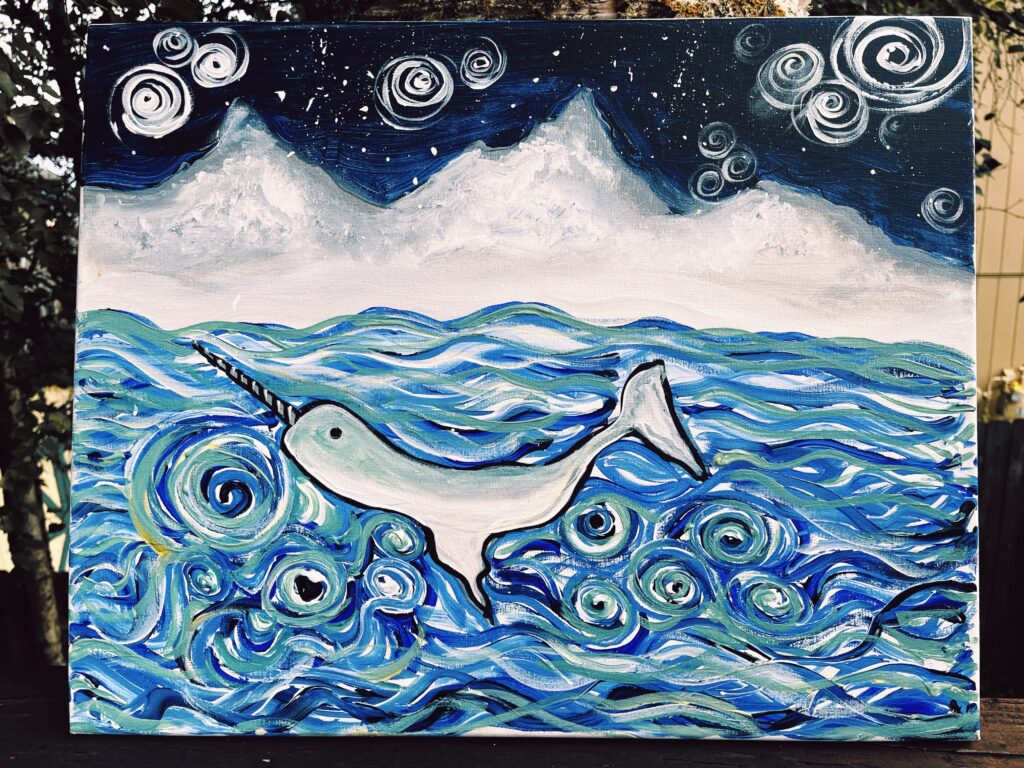 Arctic Narwhal Painting ~ Christina Wilson Art