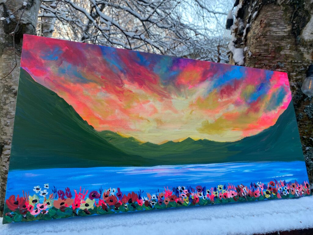 Turnagain Arm Wildflower Sunset ~ Christina Wilson Art